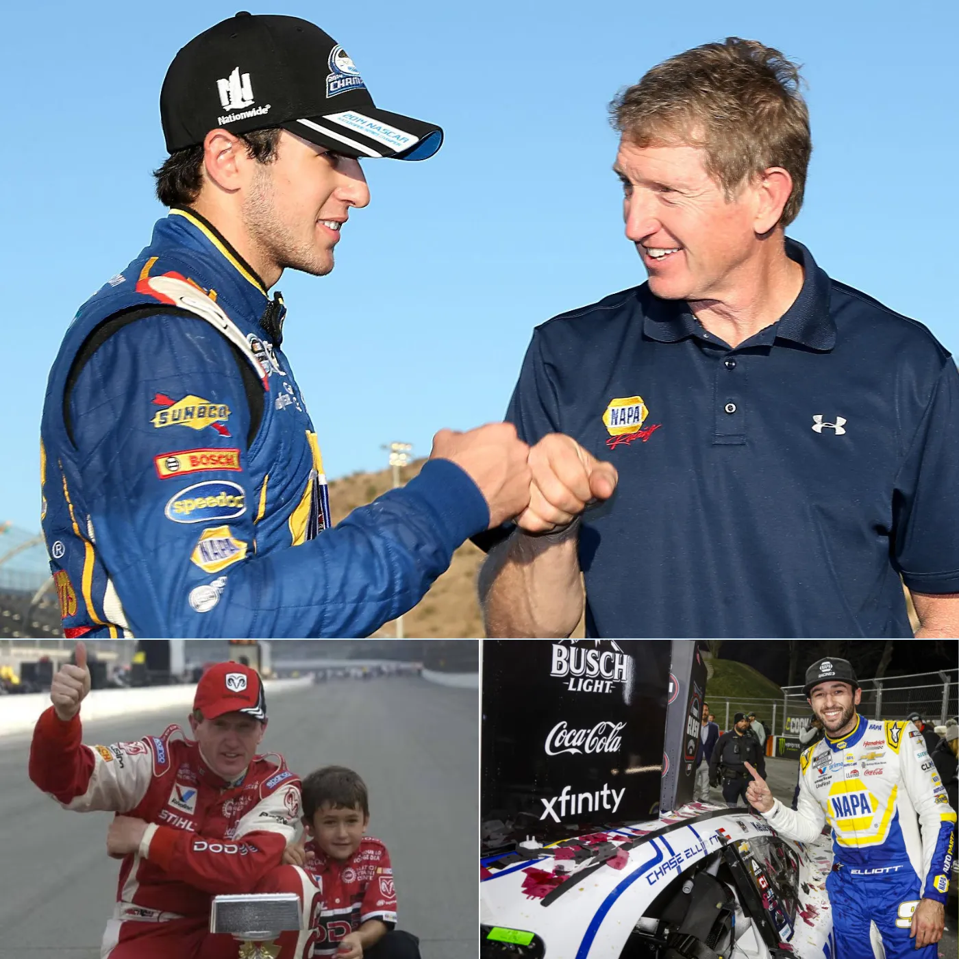 The Elliotts are back on top of the NASCAR Clash. Chase Elliott follows ...